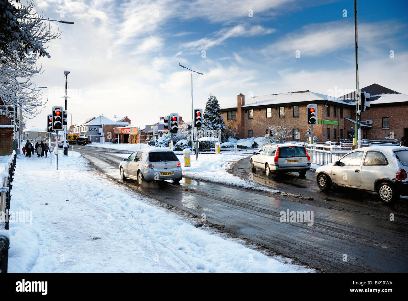bulwell snow nottingham england uk Stock Photo - Alamy