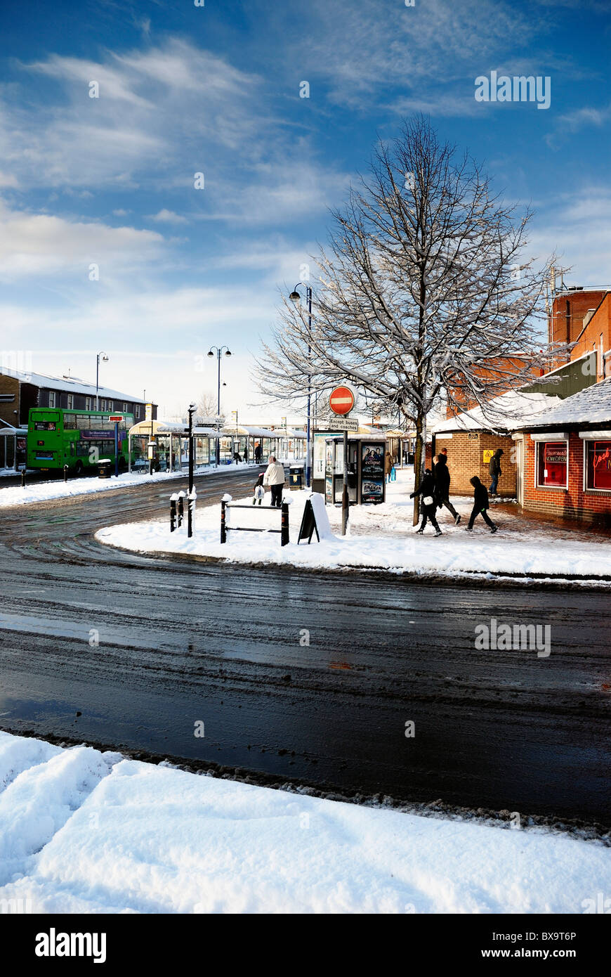 urban wintry scene bulwell Nottingham england uk Stock Photo - Alamy