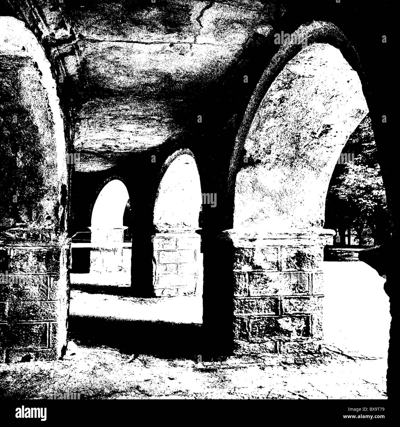 silhouette of the destroyed building Stock Photo - Alamy