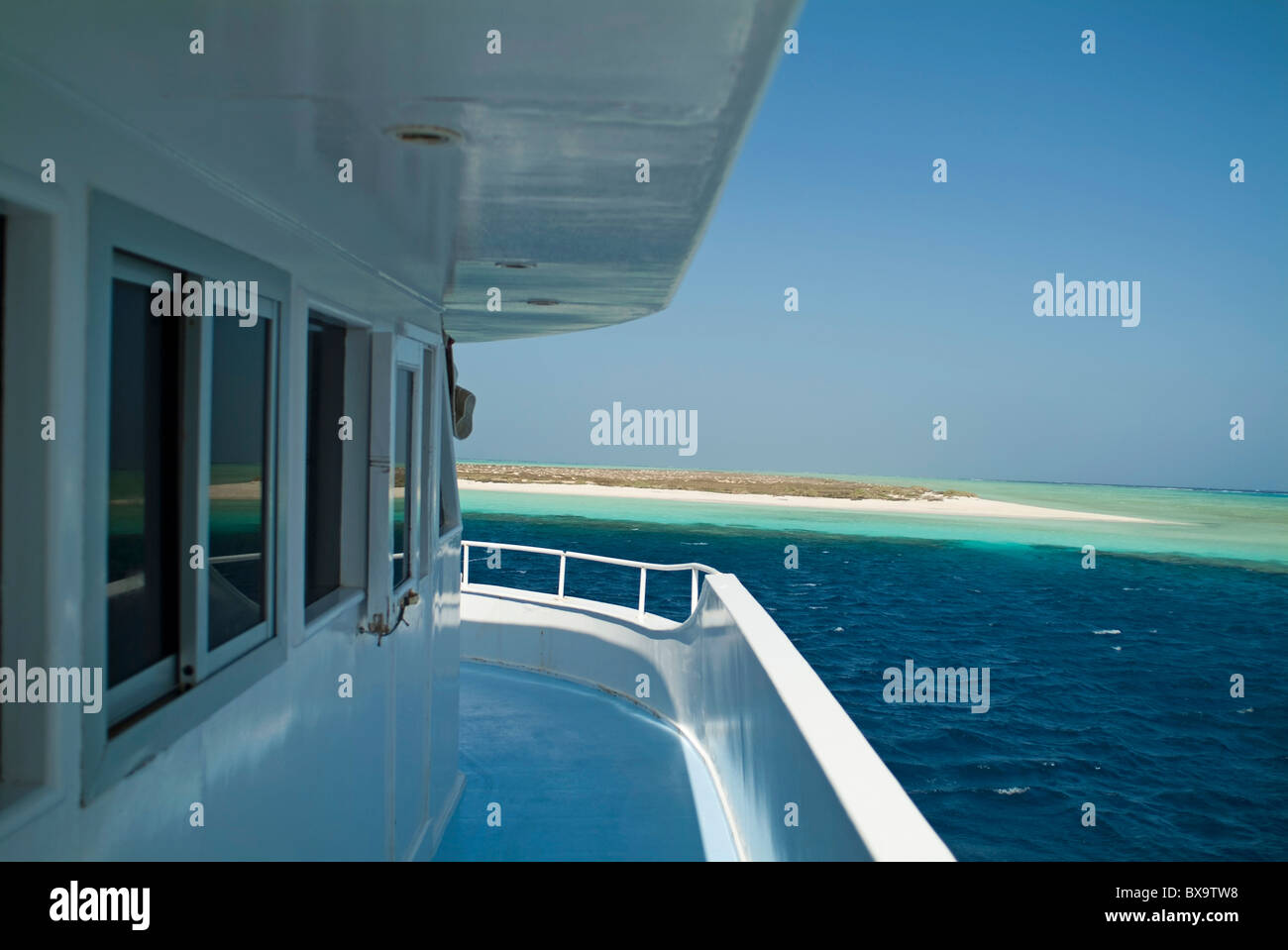 Siyul Island visible from the deck of a diver's cruise boat, Siyul ...