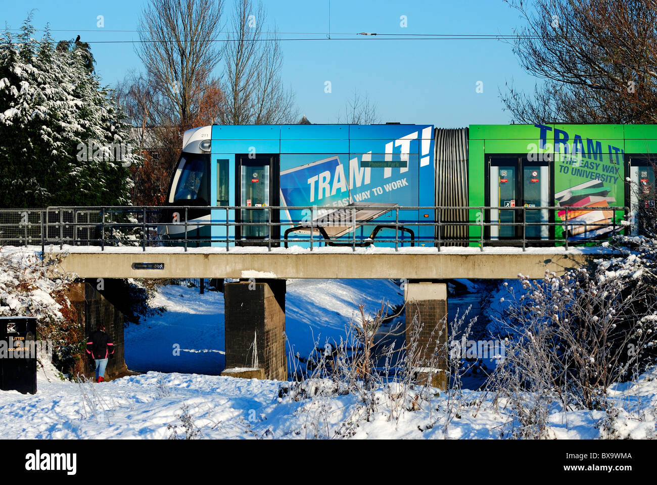 Tram crossing bridge hi-res stock photography and images - Alamy