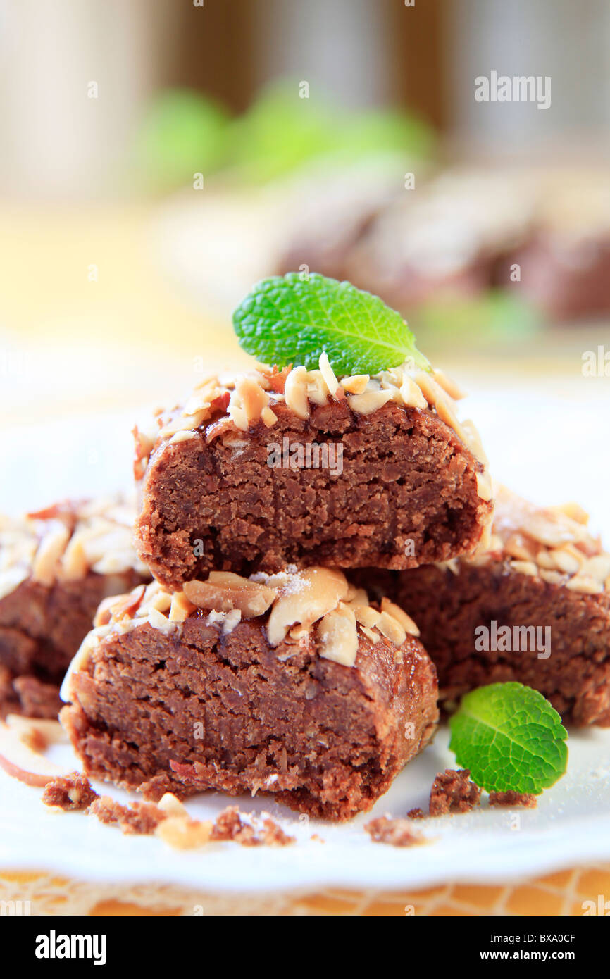 Lenten almond cake sprinkled with chopped nuts Stock Photo - Alamy