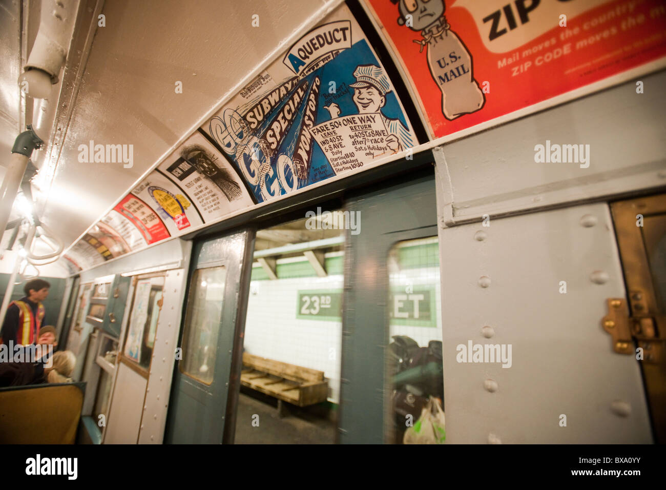 MTA Nostalgia Train Christmas season ride in the subway in New York ...