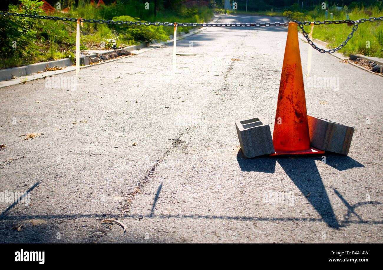 Road entrance blocked Stock Photo - Alamy