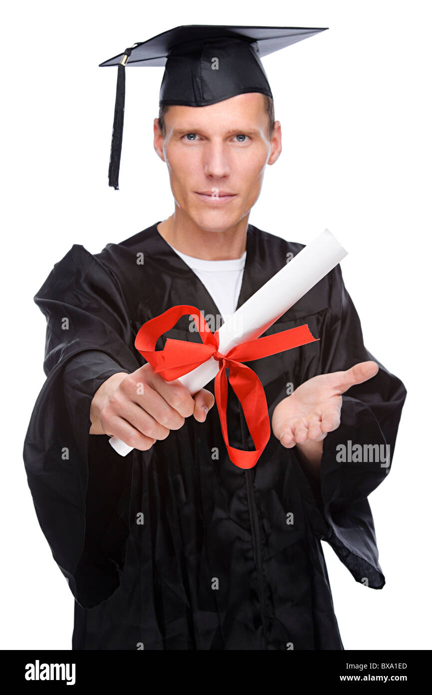 Full isolated studio picture from a young graduation man Stock Photo ...