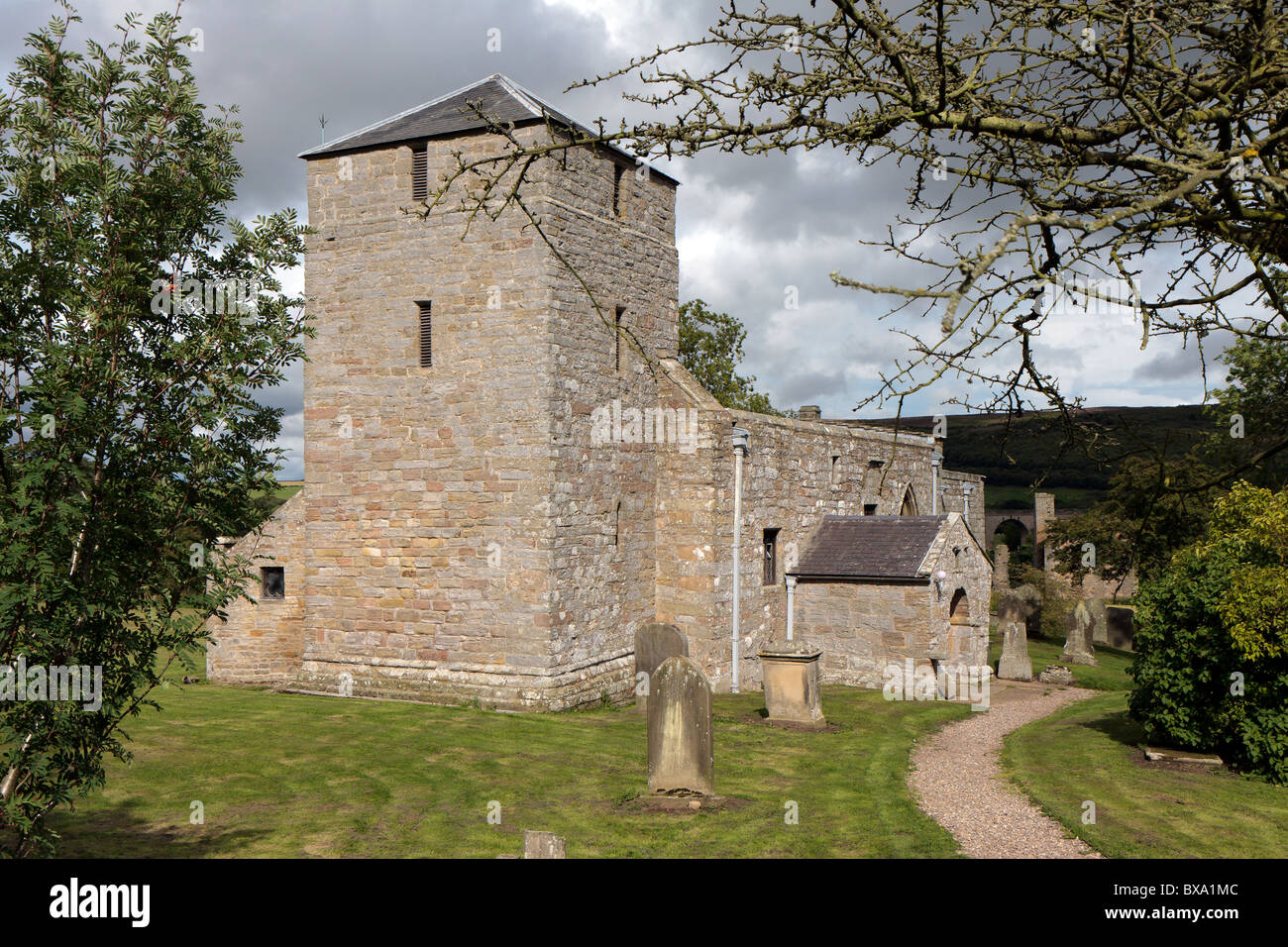 View of St John the Baptist Church at Edlingham Stock Photo - Alamy