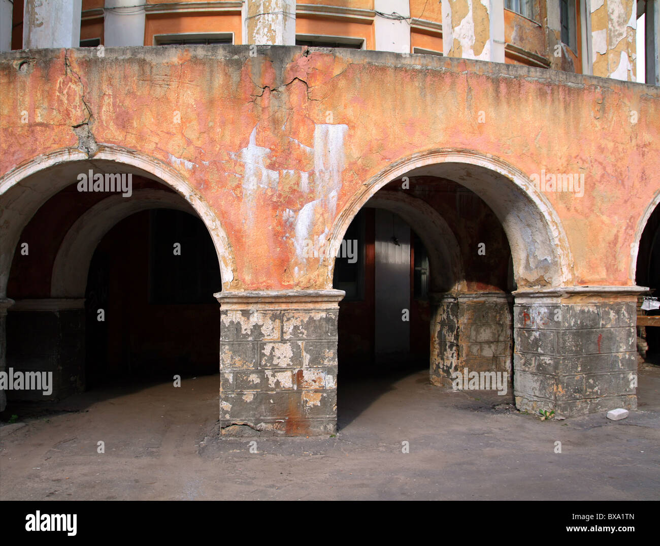 arches in old destroyed building Stock Photo - Alamy
