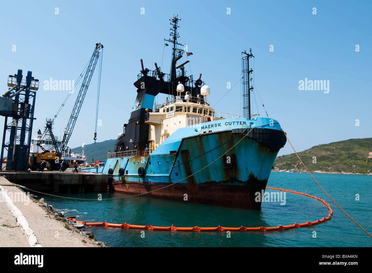 Supply Vessel Maersk Cutter anchored on Arraial do Cabo port, Rio de ...