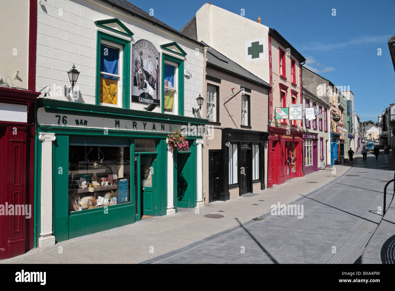 A line of colourful shops in Cashel, Co. Tipperary Ireland, (Eire Stock ...