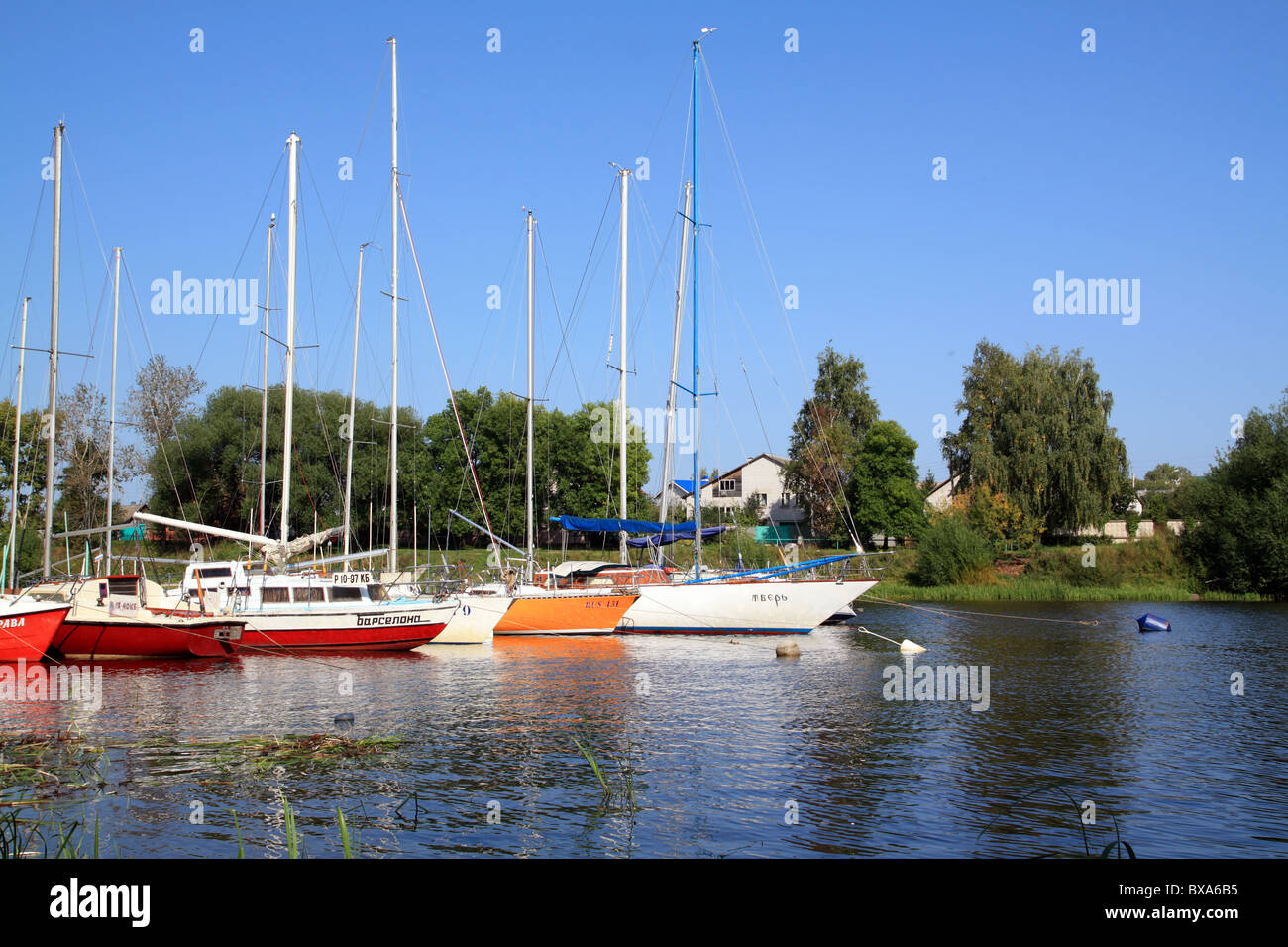 sailboats on quay Stock Photo - Alamy
