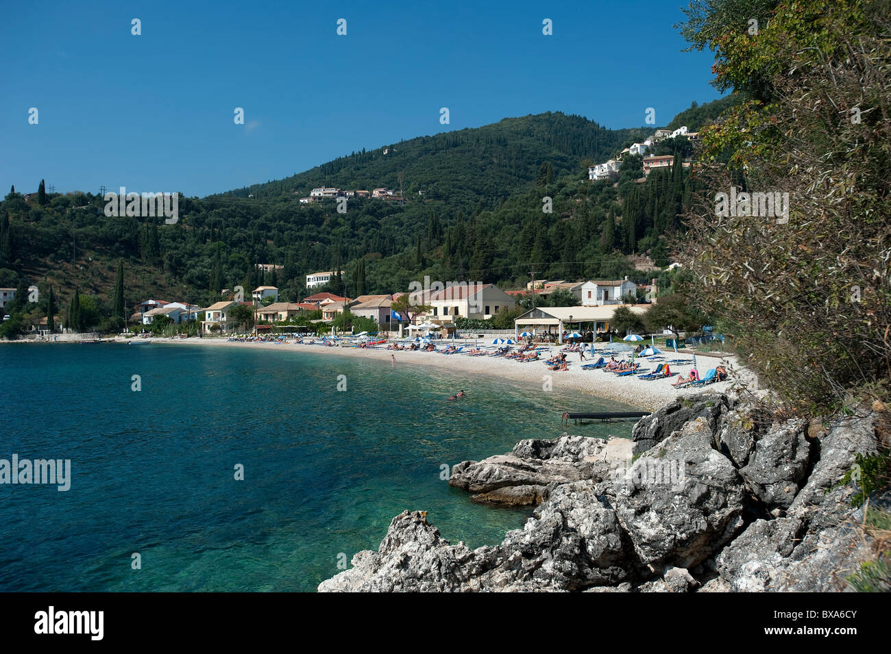 Kalami Beach, Corfu, Greece Stock Photo - Alamy