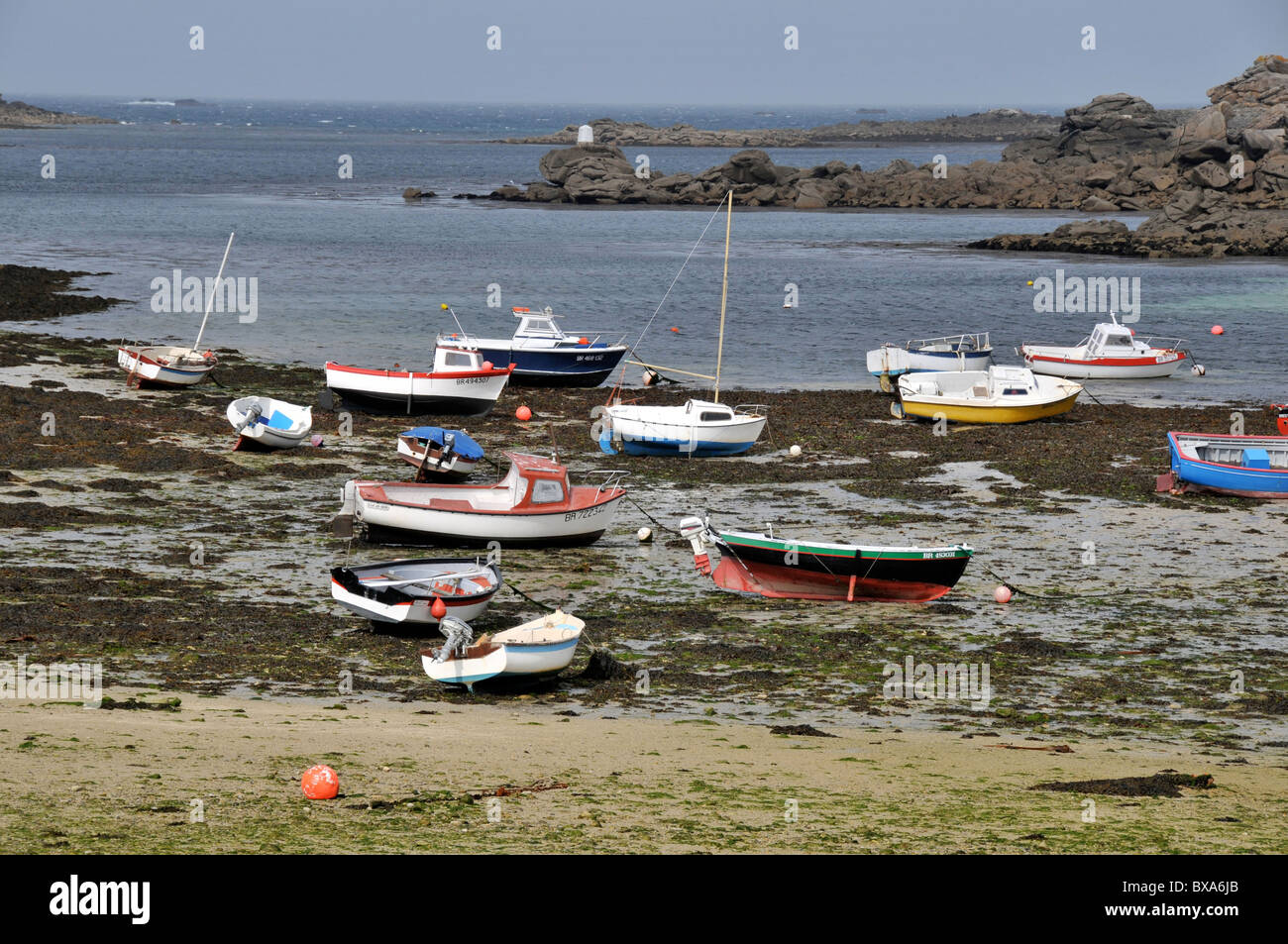 small fishing boats, Brittany, France Stock Photo - Alamy