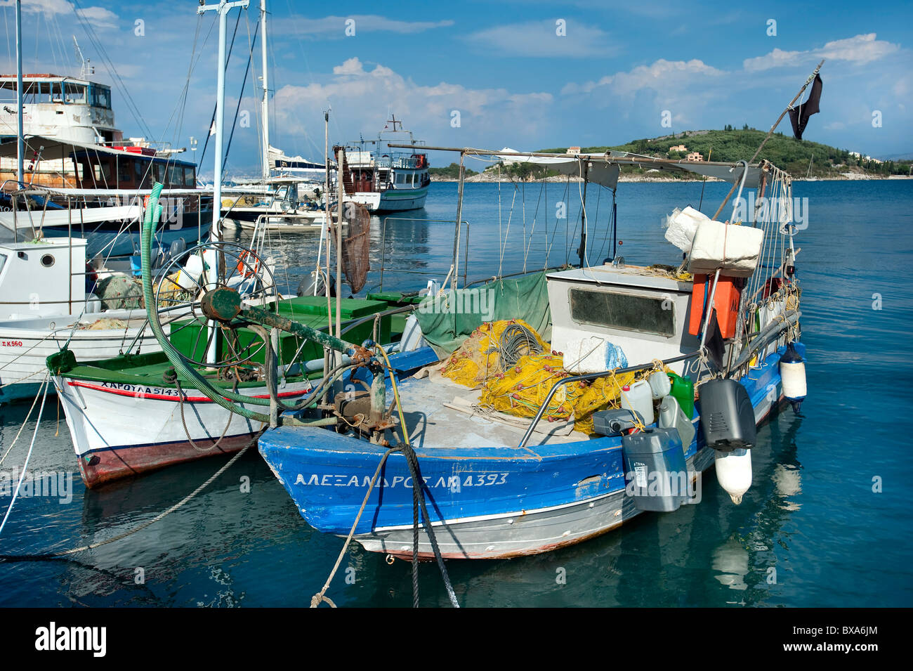 Imerolia Fishing Harbour, Kassiopi, Corfu, Greece Stock Photo - Alamy