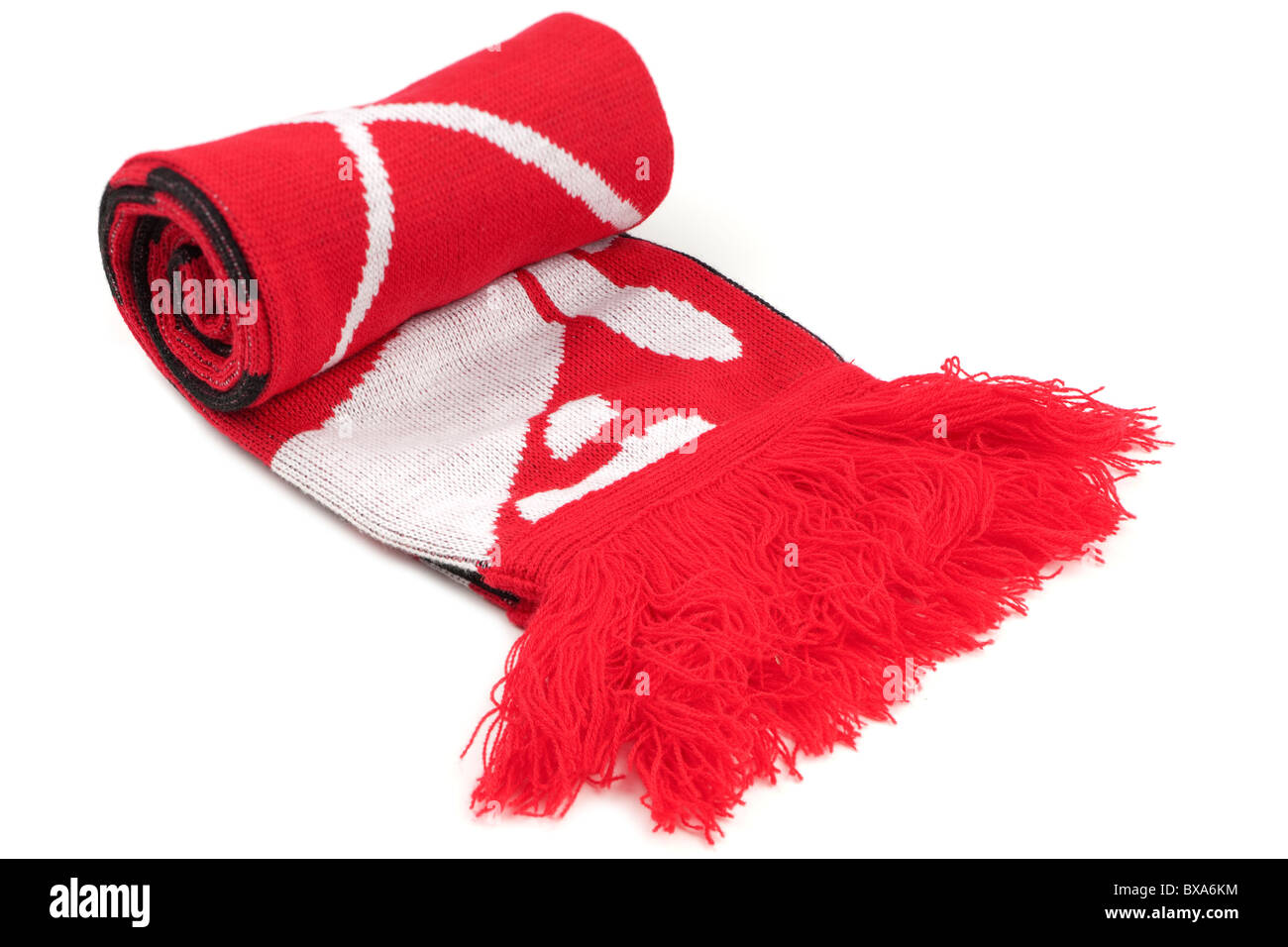 Red white and black scarf Stock Photo - Alamy