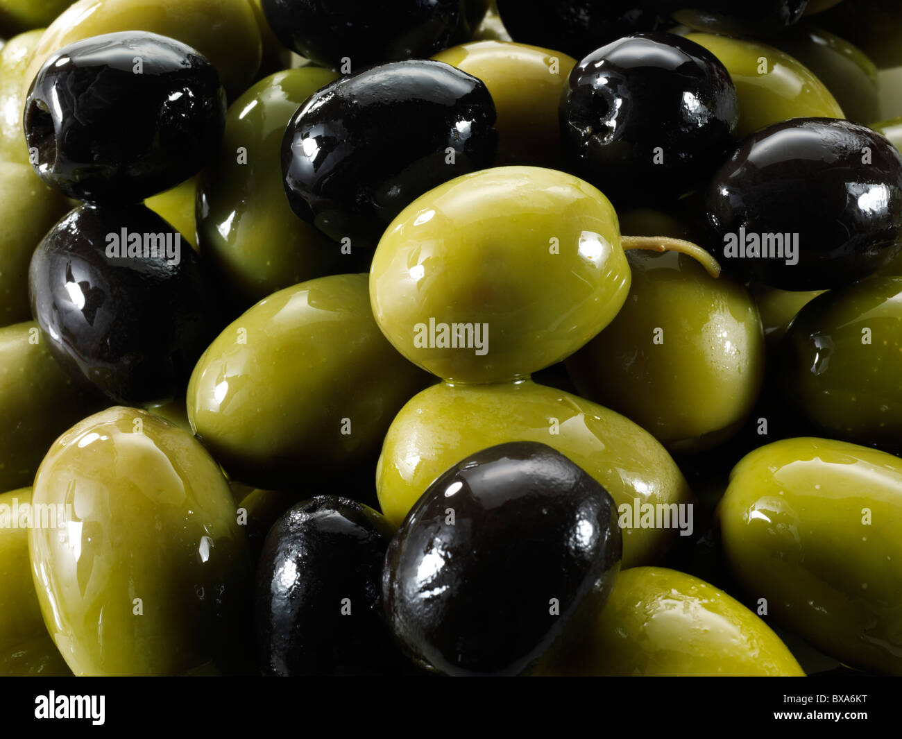 Fresh mixed black and green olives photos, pictures & images Stock ...