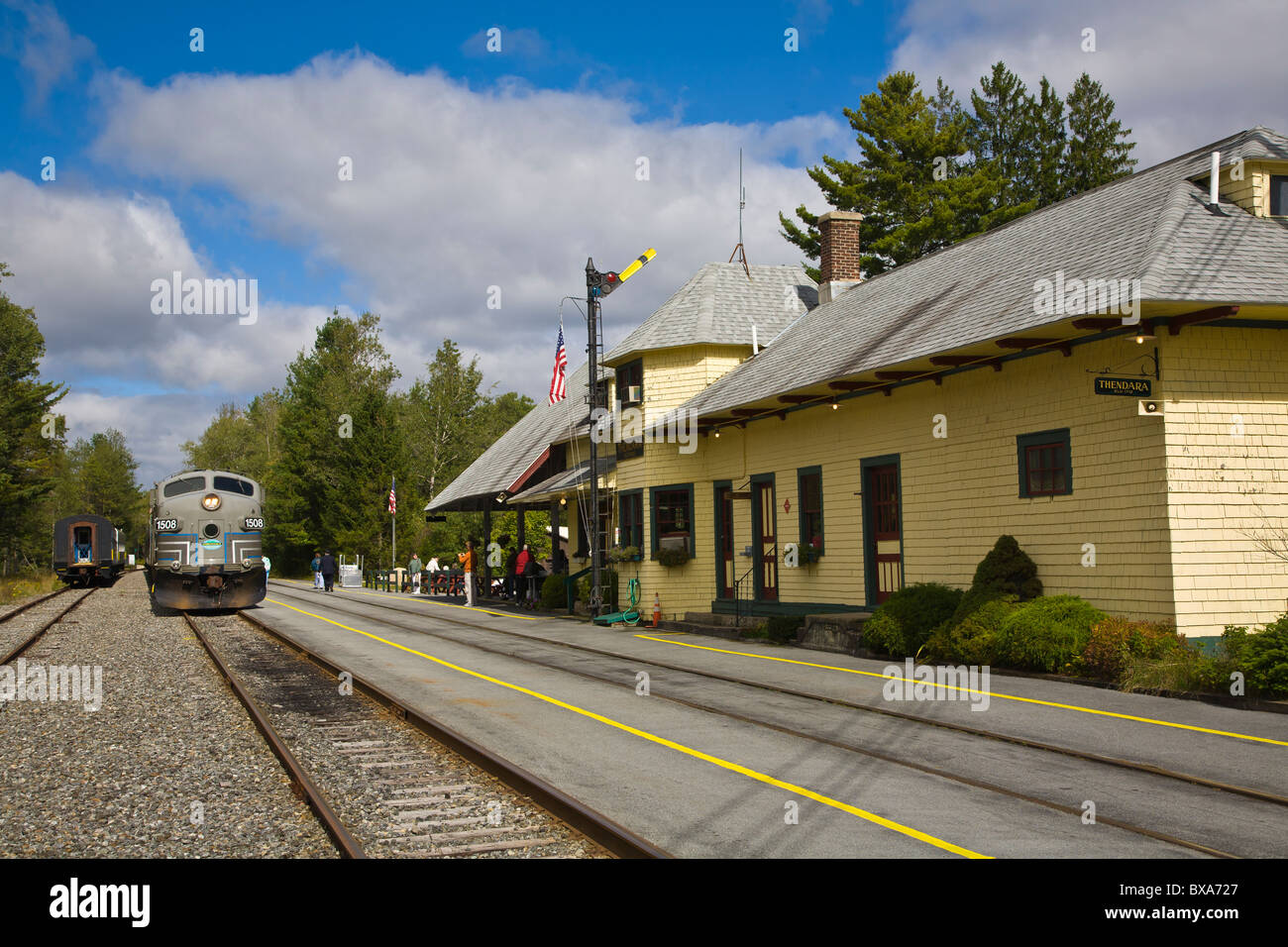 Thendara Station of the Adirondack Scenic Railroad near Old Forge in ...