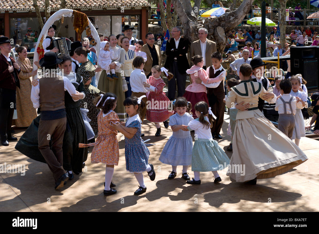 Portugal, the Algarve, Folk dancing festival at Alte, the local dance ...