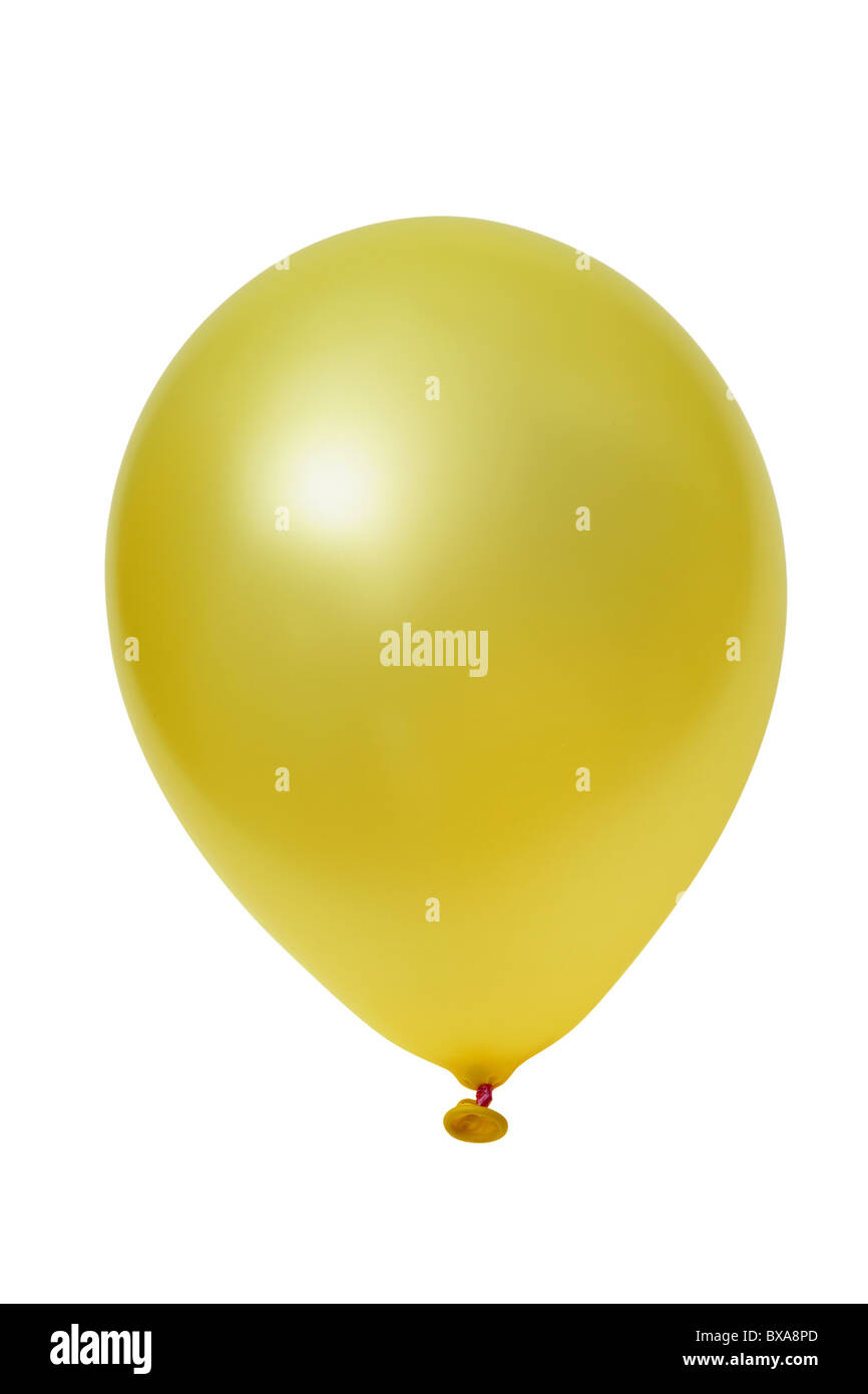 Yellow big balloon isolated on white background (with clipping path ...