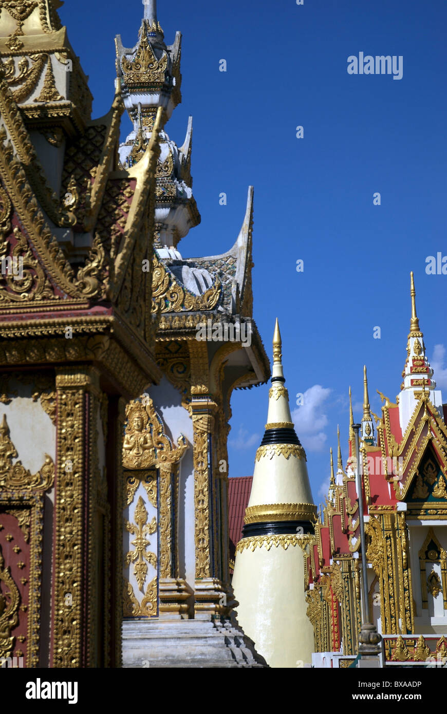Colourful temple in the Lao town of Pakse Stock Photo - Alamy