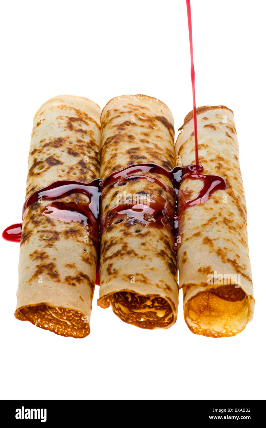 object on white - food pancake close up Stock Photo - Alamy