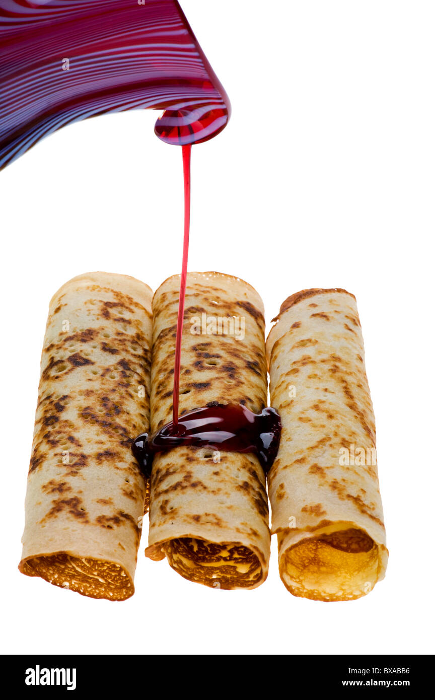 object on white - food pancake close up Stock Photo - Alamy