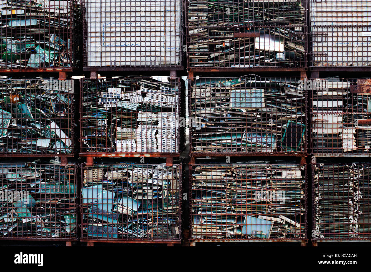 Computer parts separated for recycling in Takamatsu, Japan Stock Photo ...