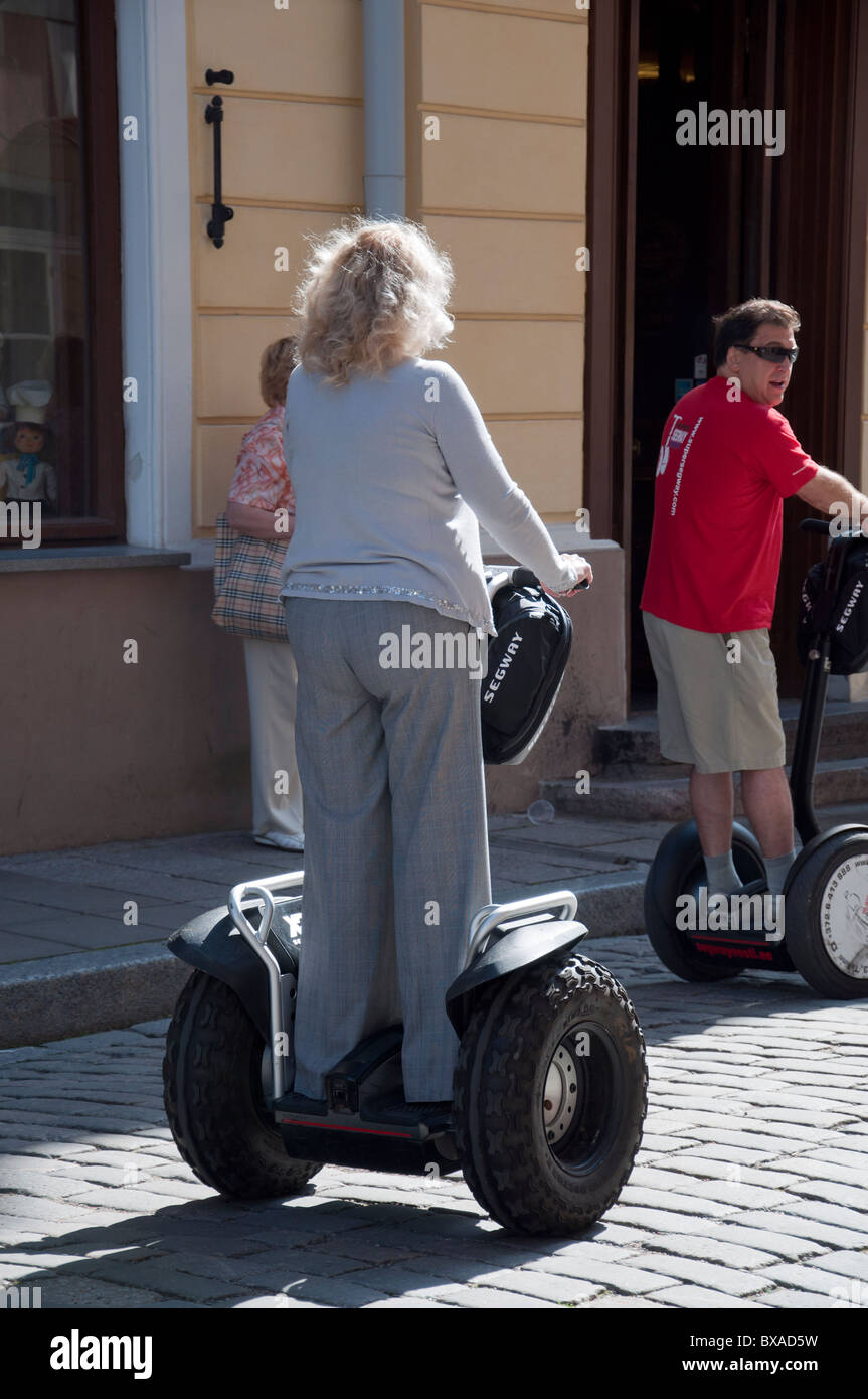 People having a guided tour around Tallinn, Estonia on Segway's Stock ...
