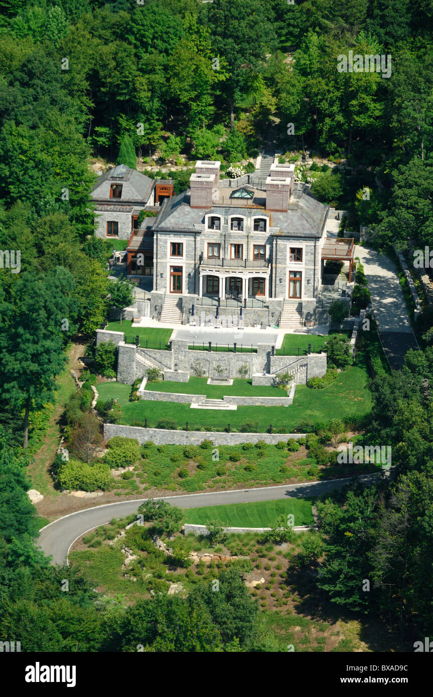 Aerial view of old private house, East of Cold Spring, Putnam region ...