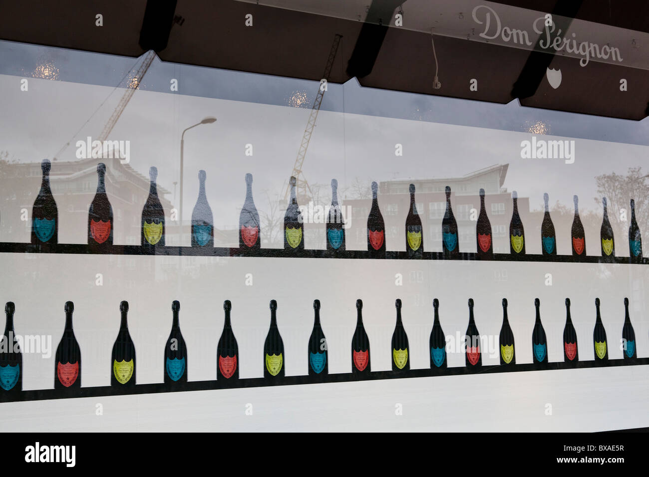 A graphical shop window display of champagne bottles Stock Photo - Alamy