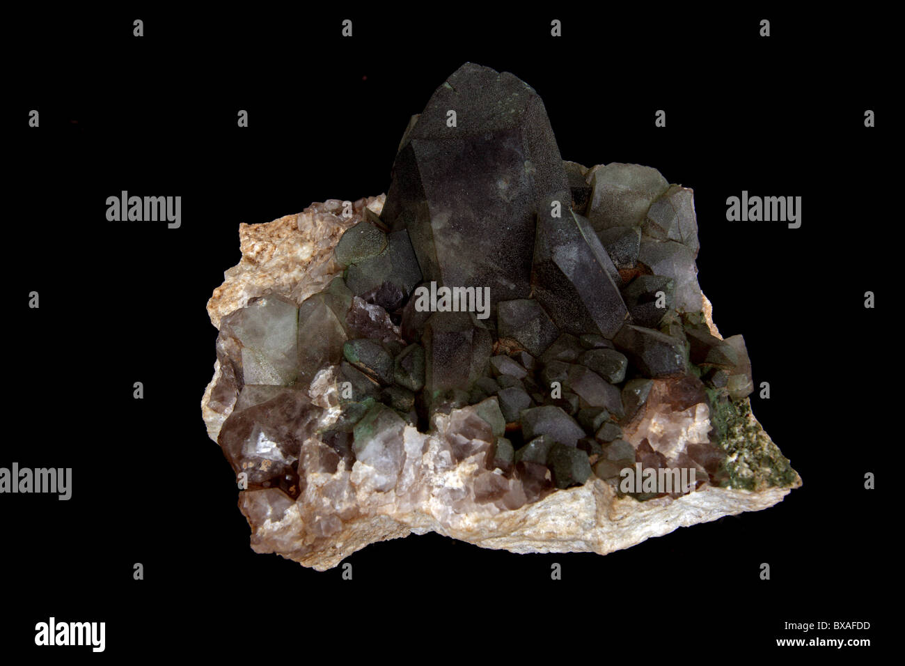 Quartz with Chlorite - (Quartz (SiO2 - silicon dioxide) Switzerland ...