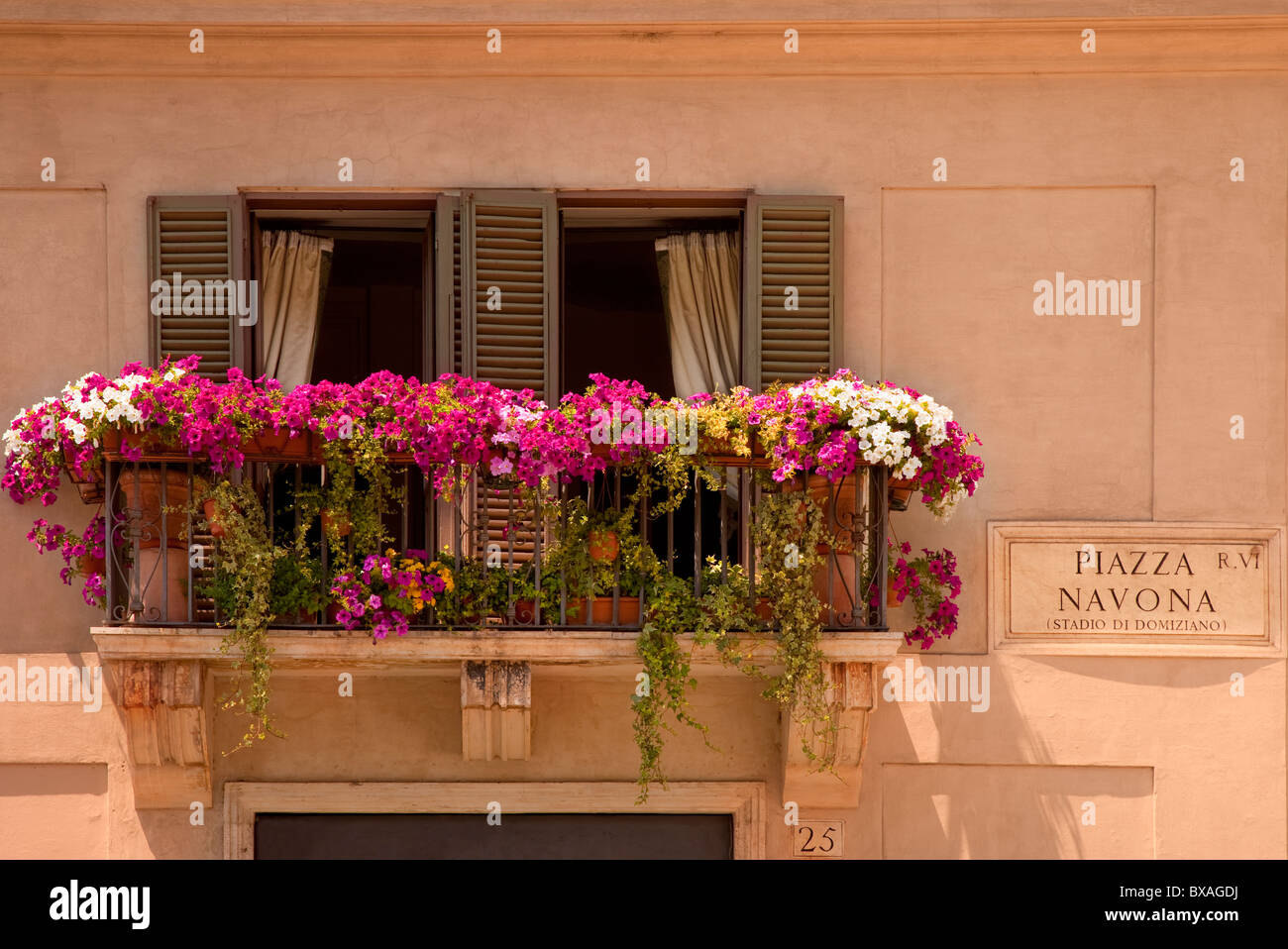 Italy Rome Balcony Flowers High Resolution Stock Photography and Images ...