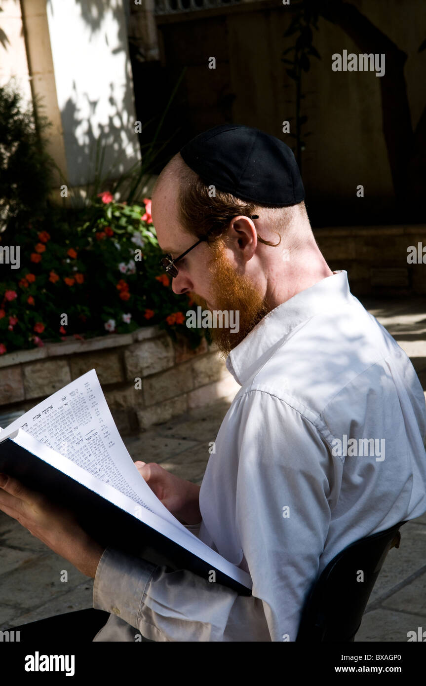 Orthodox men pray and study the bible at their Yeshiva ( school Stock ...