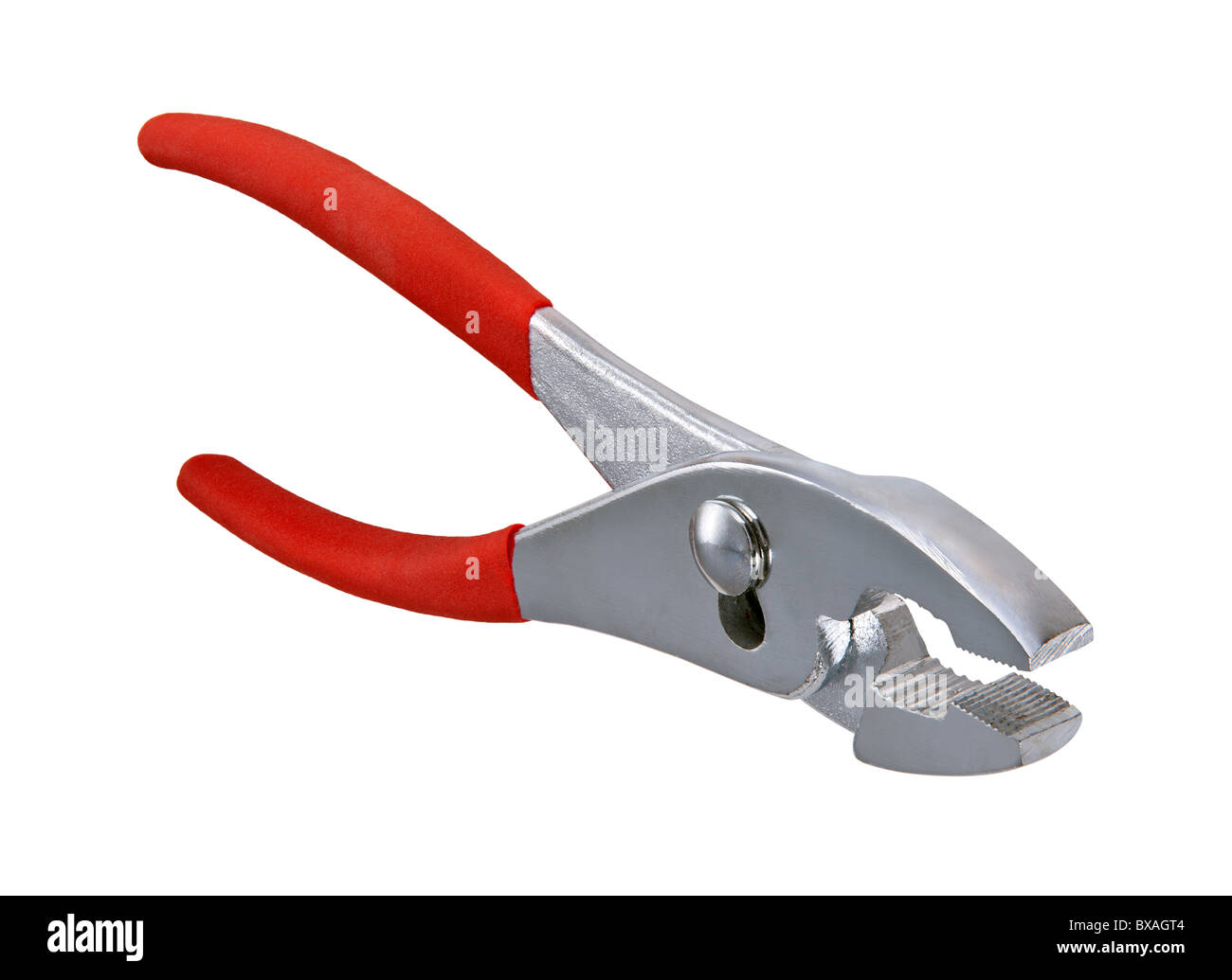 Pliers with red handle isolated on white background Stock Photo - Alamy