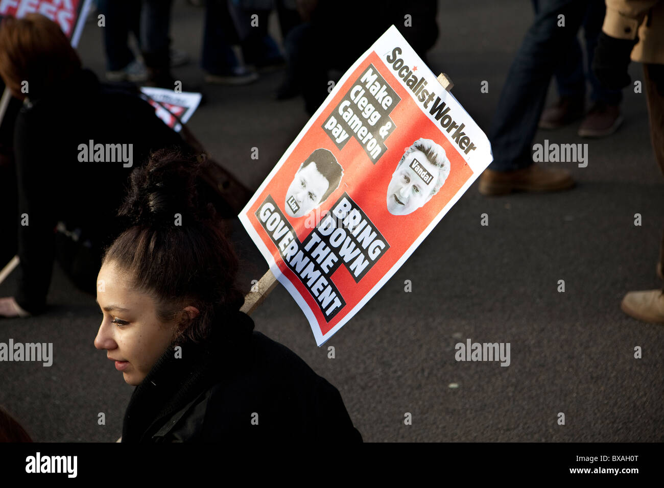 Student with placard hi-res stock photography and images - Alamy
