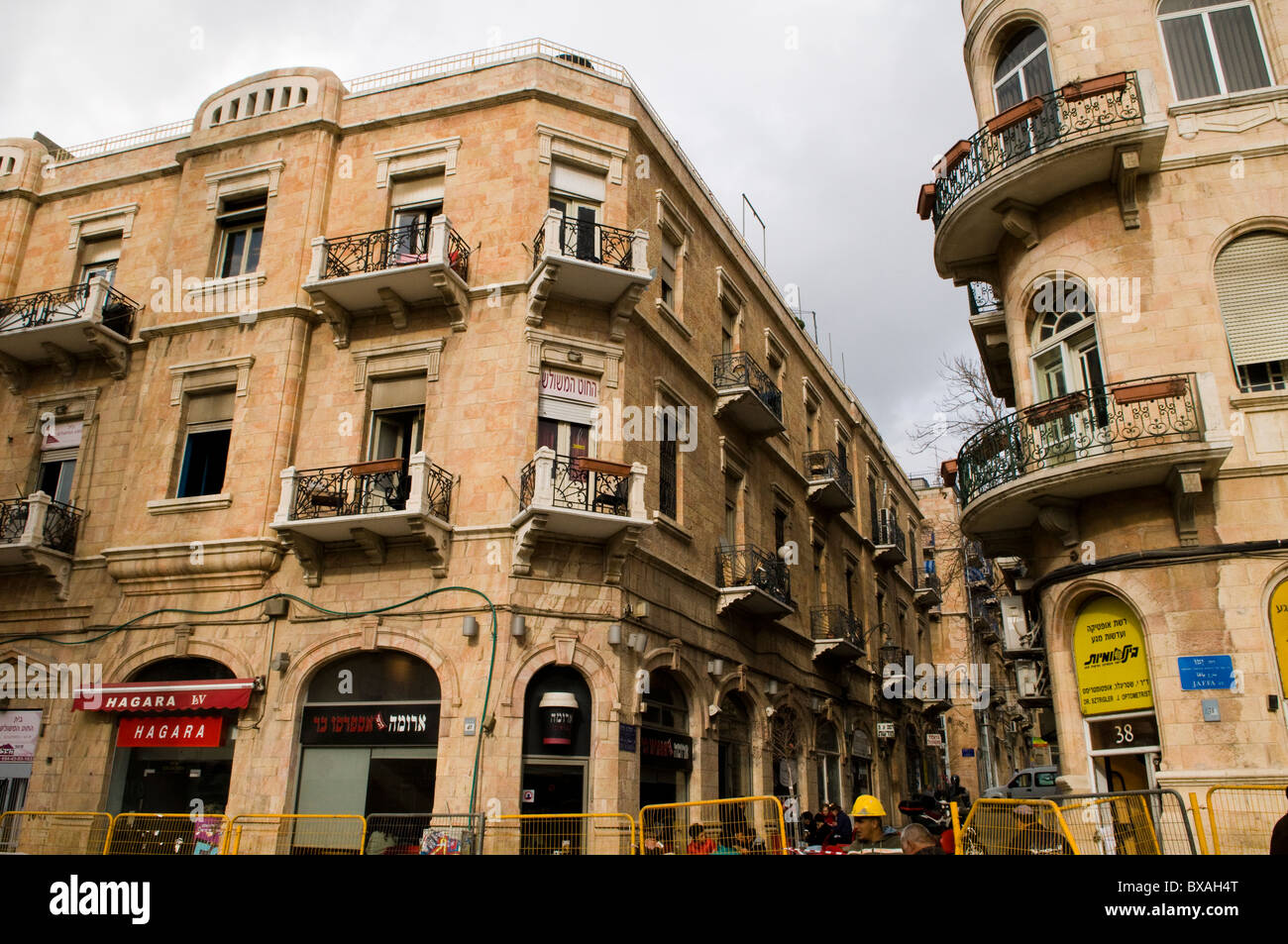 Beautiful old buildings along Jaffa street in downtown Jerusalem Stock ...