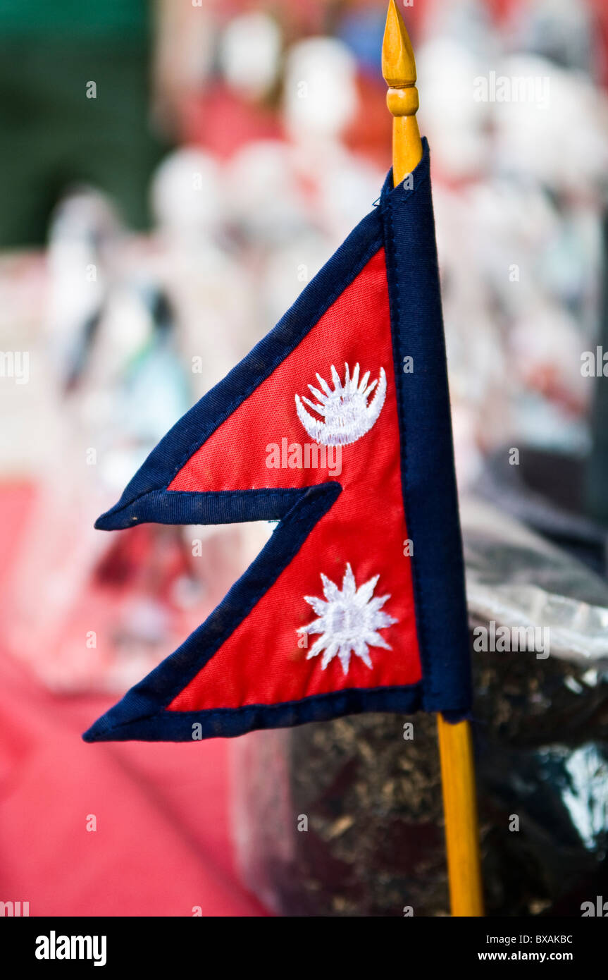 The colorful and unique flag of Nepal Stock Photo - Alamy