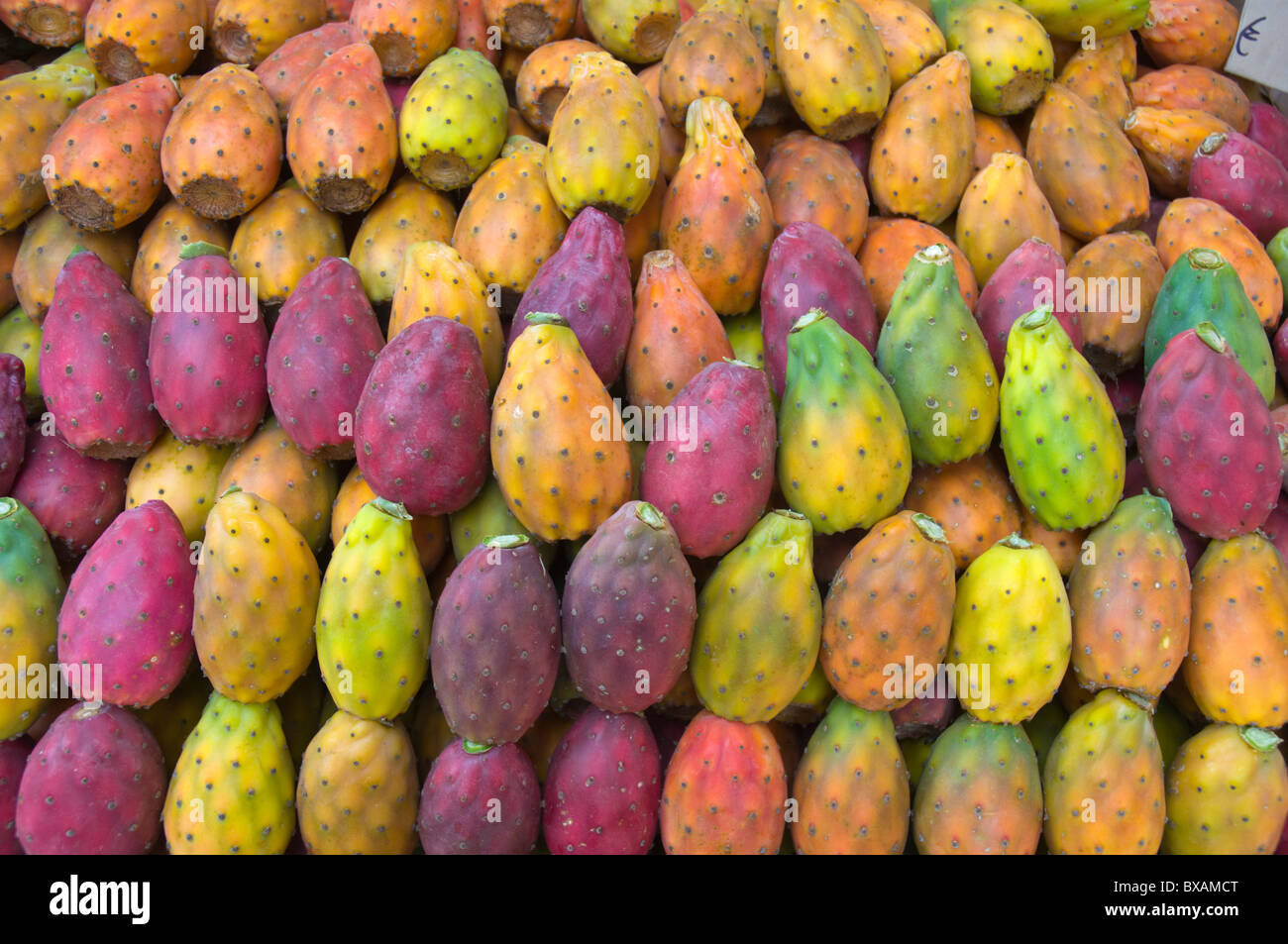 Cactus figs at Via Trieste street market Syracuse Ortigia island Stock ...