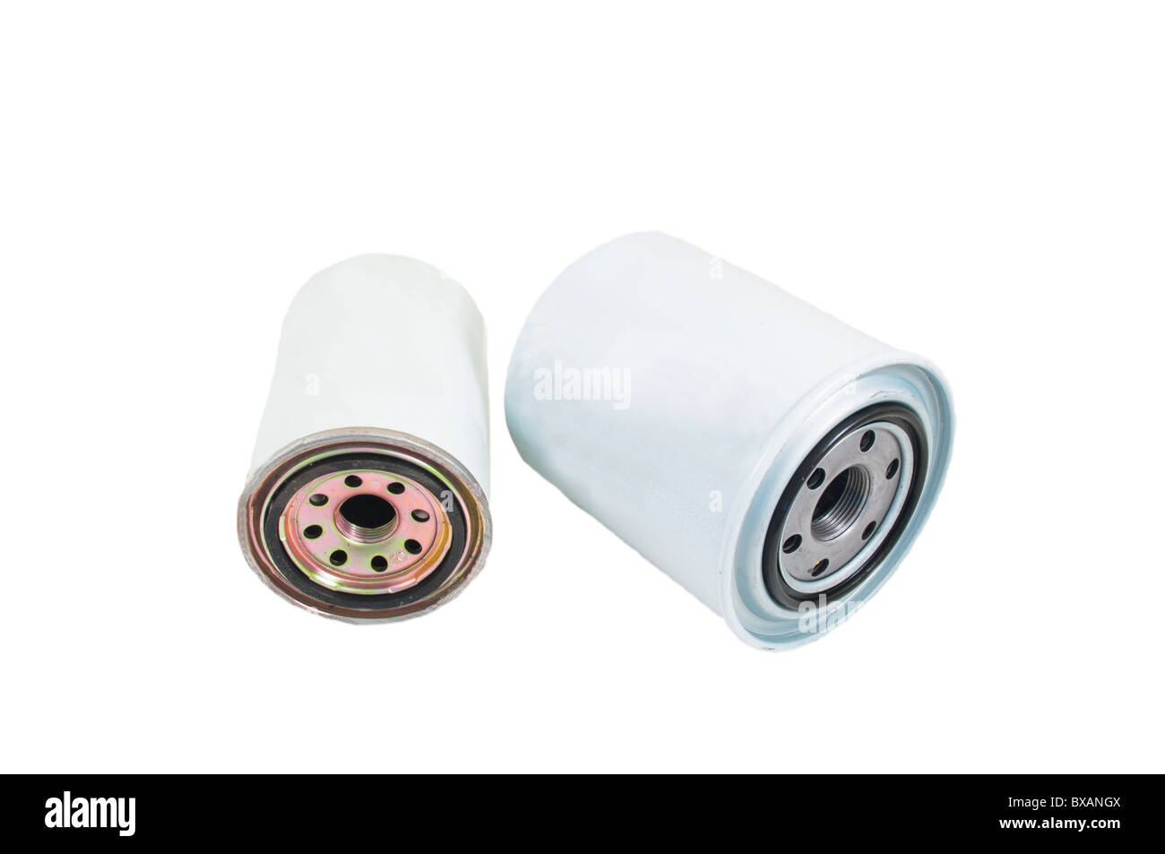 Replaceable oil filters for service of the engine of the car Stock ...