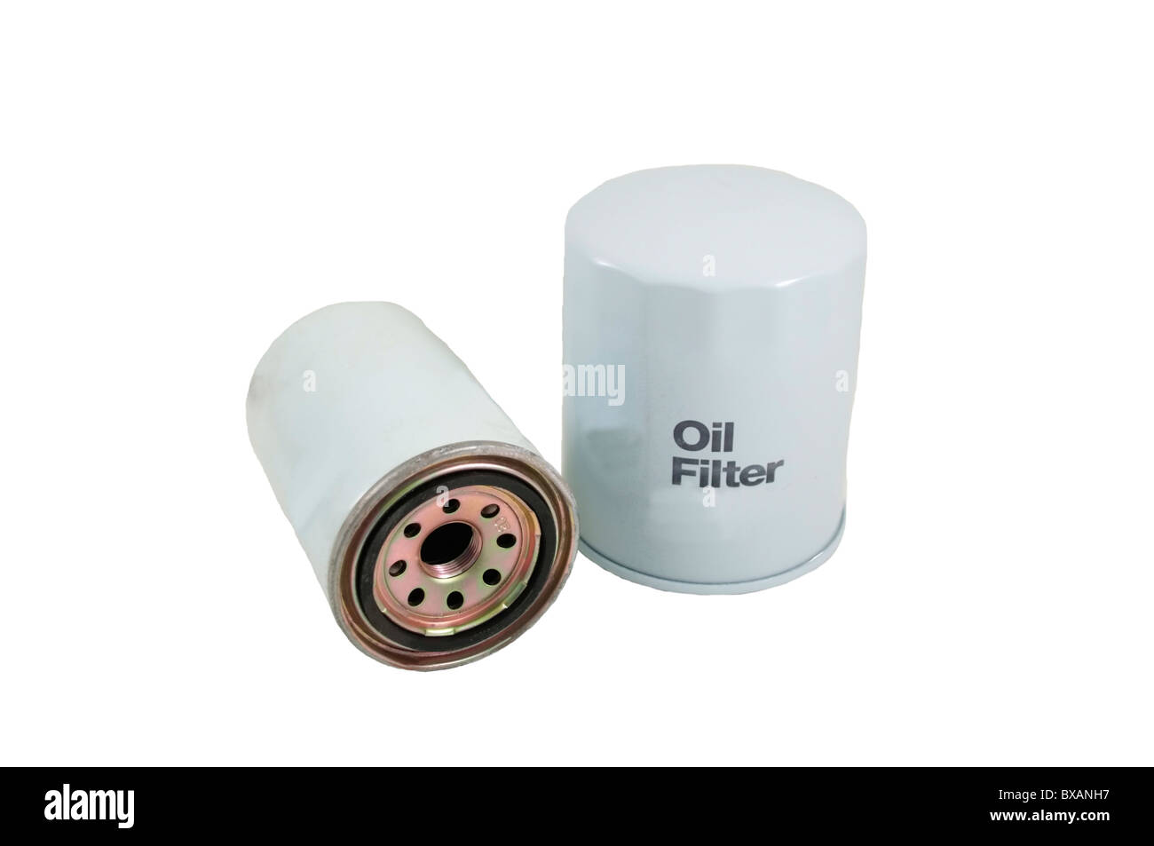 Replaceable oil filters for service of the engine of the car Stock ...