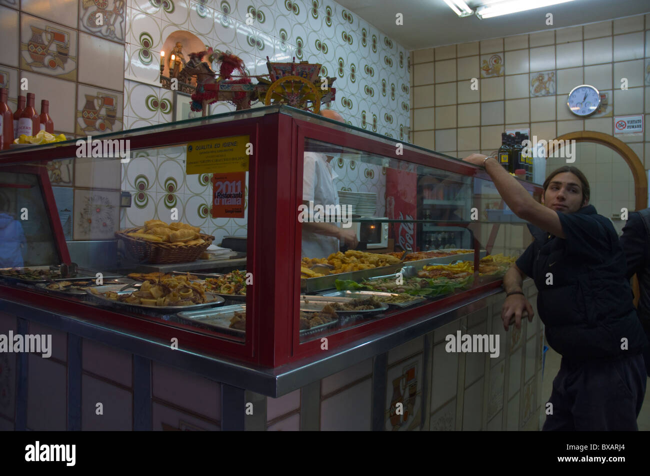 Street food restaurant outlet central Palermo Sicily Italy Europe Stock ...