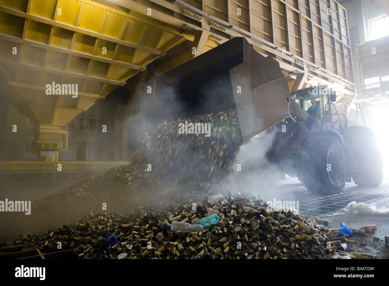 Glass recycling by ALBA company, Berlin, Germany Stock Photo - Alamy
