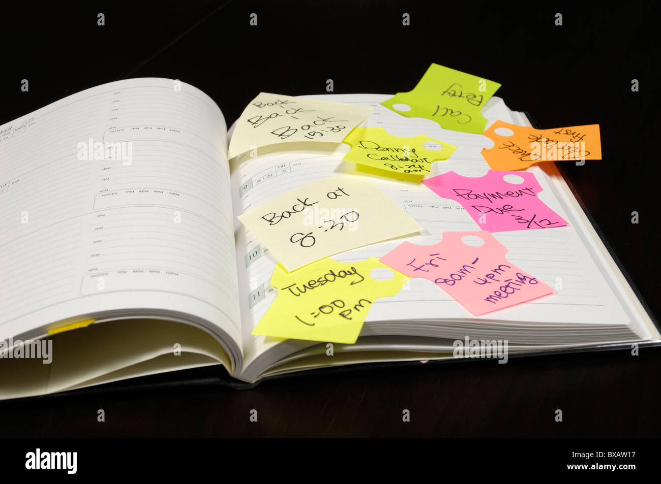 Adhesive notes on diary hi-res stock photography and images - Alamy