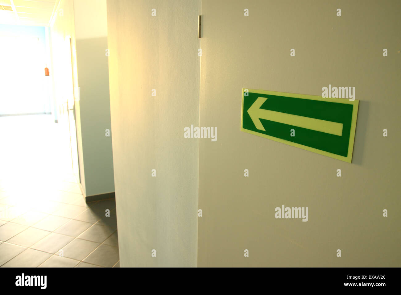 emergency exit in workplace Stock Photo - Alamy