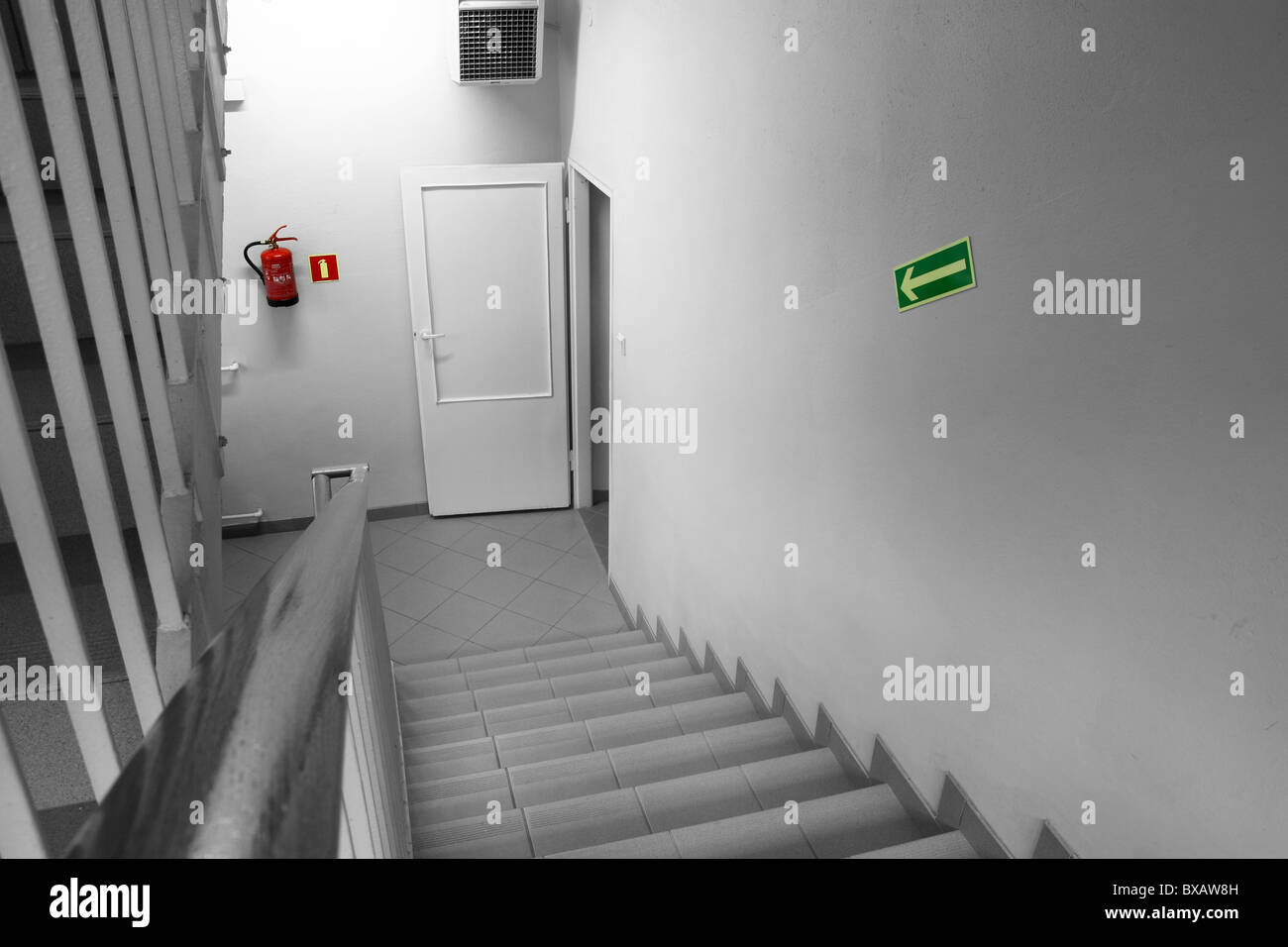 emergency exit in workplace Stock Photo - Alamy