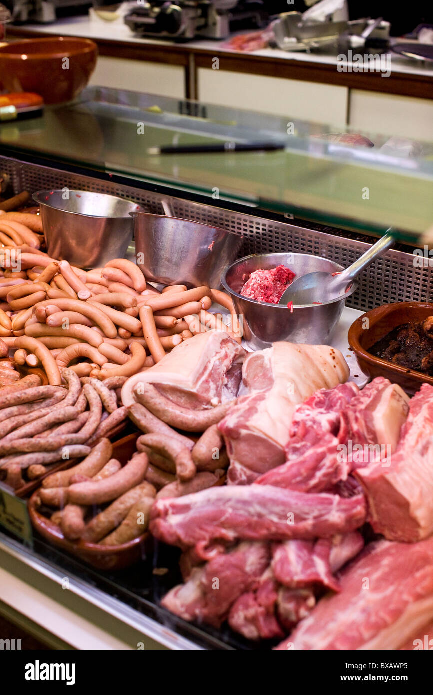 Scene of pork butcher's shop hi-res stock photography and images - Alamy