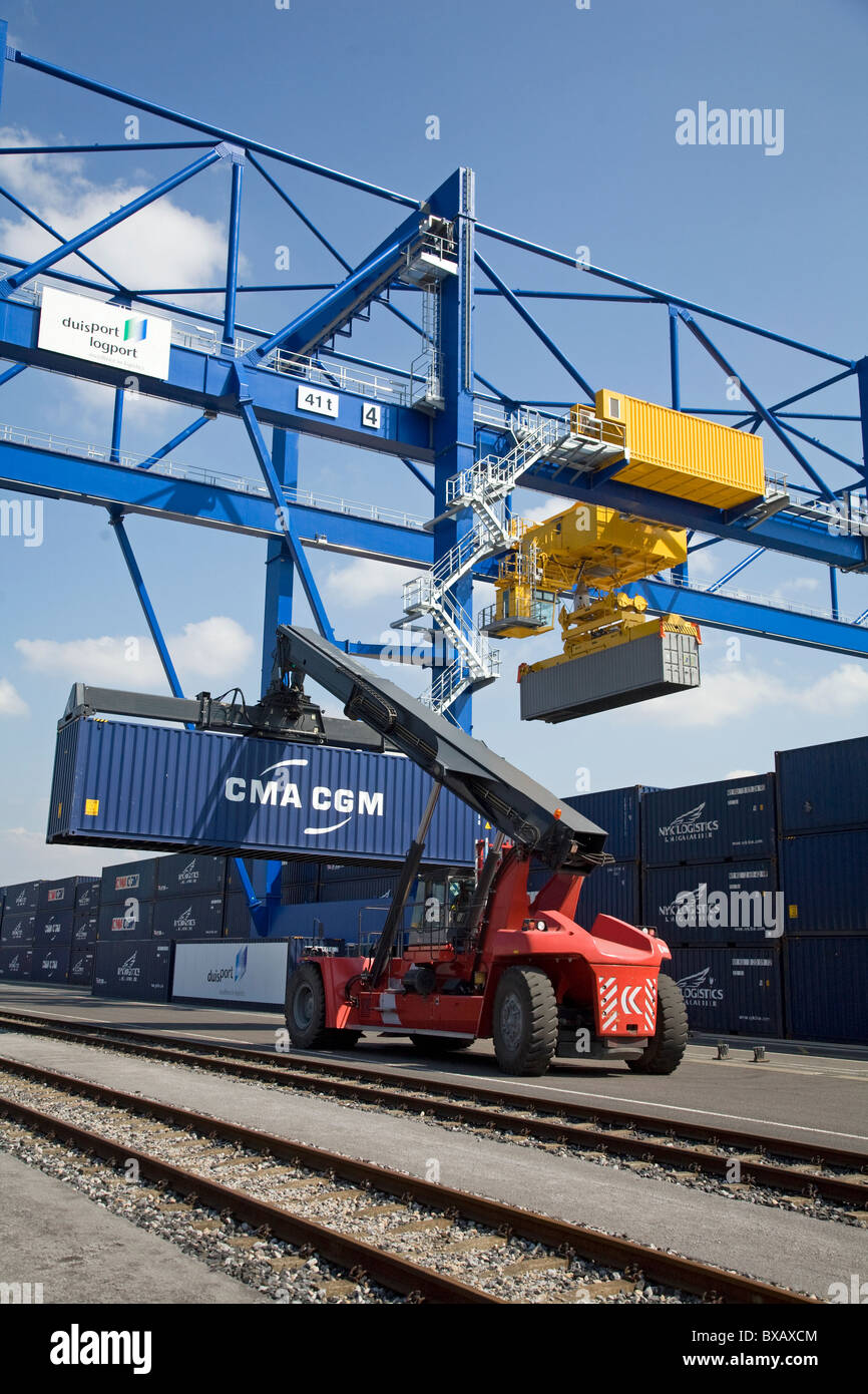 Container port Duisburg Trimodal Terminal D3T, Duisburg, Germany Stock ...