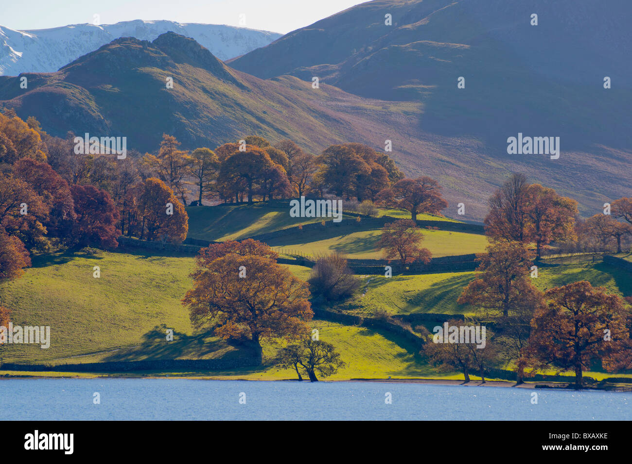 Looking across Ullswater from near Watermillock, Lake district, Cumbria ...