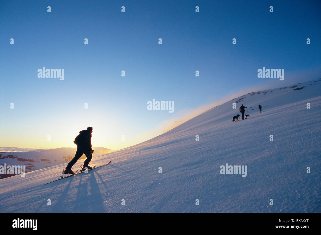 Tourists on mountain Stock Photo - Alamy
