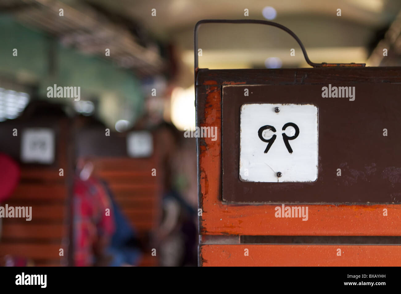 burmese numbers on a train's seat Stock Photo - Alamy