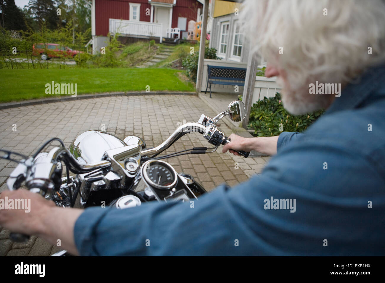 Elderly harley davidson motor cycle hi-res stock photography and images ...